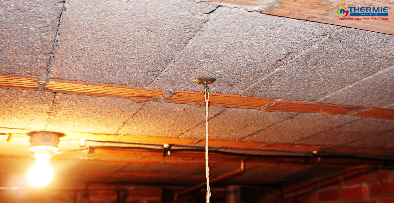 Isolation d'un plafond par projection près de Cambrai - Thermie France